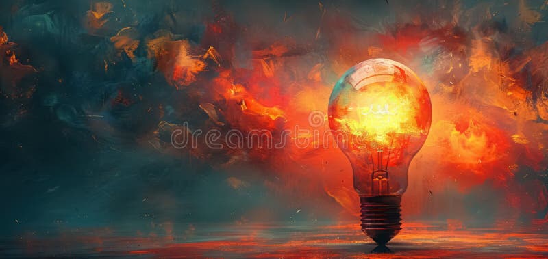 Creative Light Bulb. Think Differently Creative Idea Concept Stock ...