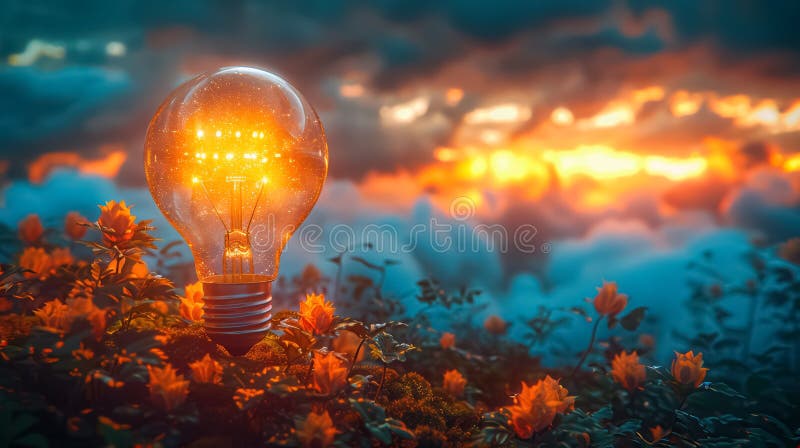 Creative Light Bulb. Think Differently Creative Idea Concept Stock ...