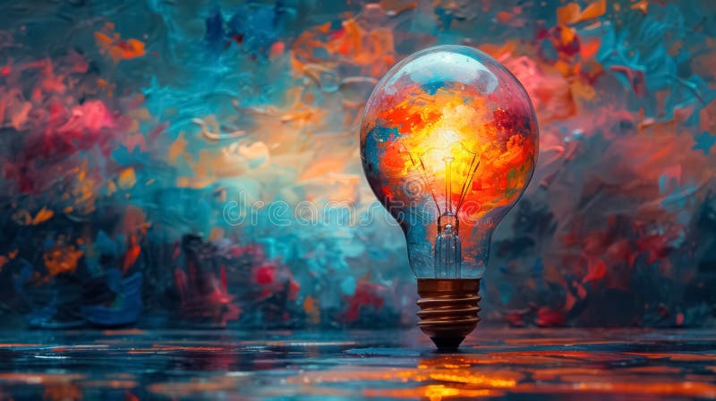 Creative Light Bulb. Think Differently Creative Idea Concept Stock ...