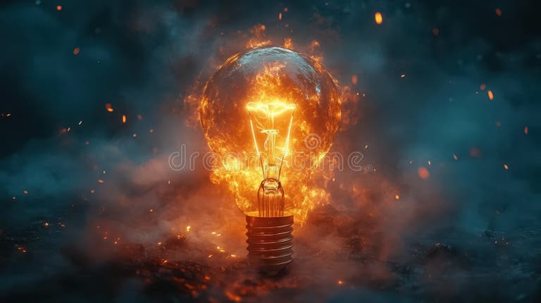 Creative Light Bulb. Think Differently Creative Idea Concept Stock ...