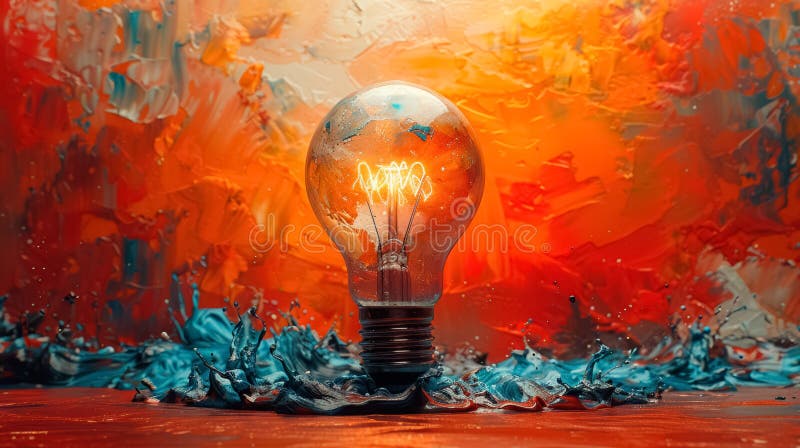 Creative Light Bulb. Think Differently Creative Idea Concept Stock ...