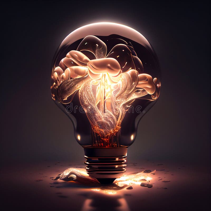 Creative Light Bulb with Tubers of Smoke and Glow Inside, Generated AI ...