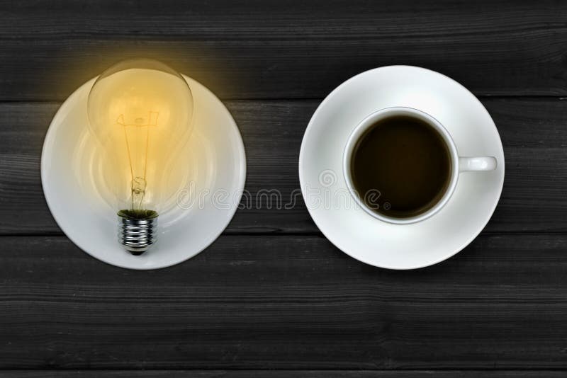 Creative Light Bulbs and Coffee Mix Stock Image - Image of brings ...