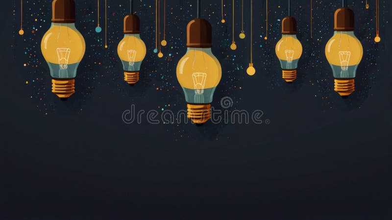 Creative Light Bulbs Concept for Inspiration and Ideas Stock ...