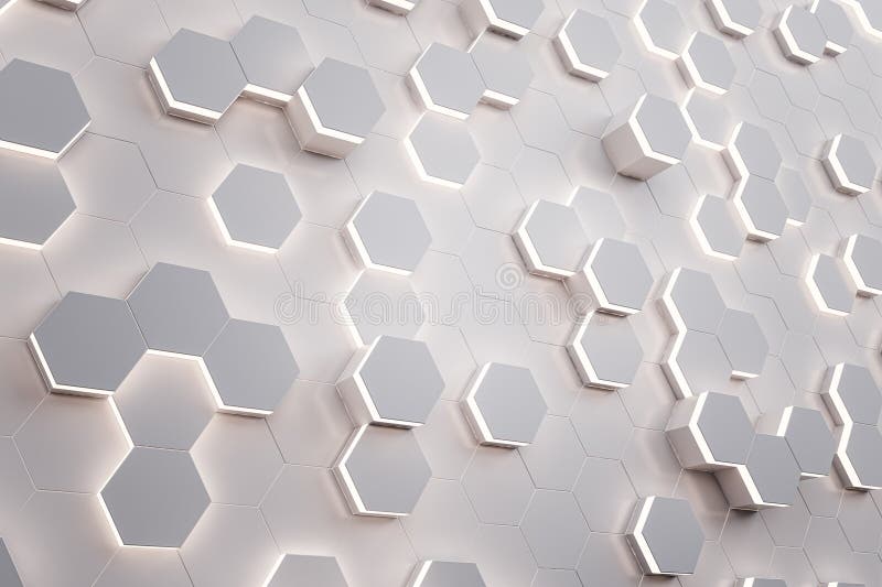 Creative Light Hexagonal Wall Wallpaper. Landing Page Concept Stock ...