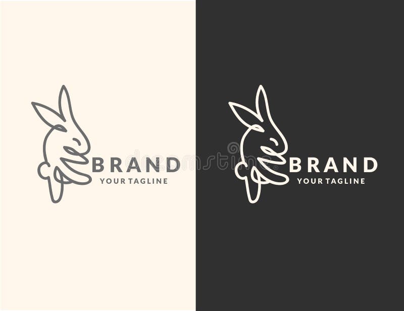 Creative Lineart Outline Rabbit Icon Logo Design | Creative Rabbit Logo ...