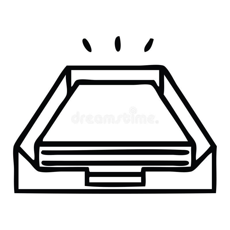 Tray Work Office Papers Documents Cute Illustration Retro Freehand Free ...