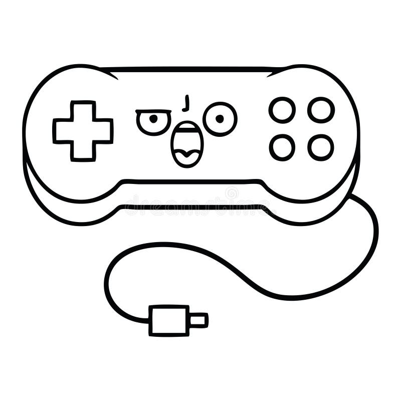 Cartoon Game Controller Gamer Cute Illustration Retro Freehand Free ...
