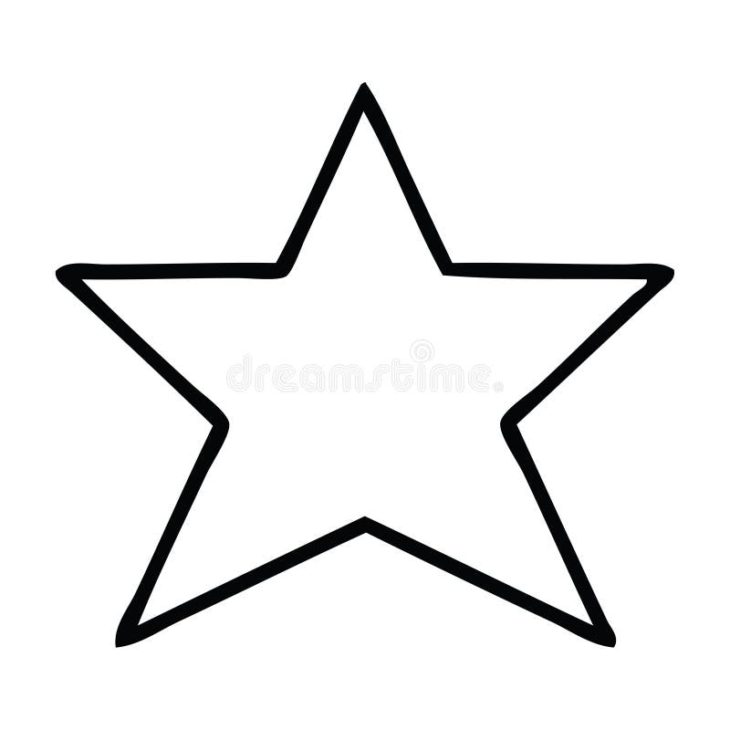 A Creative Line Drawing Cartoon Gold Star Stock Vector - Illustration ...