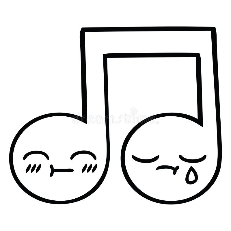 A Creative Line Drawing Cartoon Musical Note Stock Vector ...