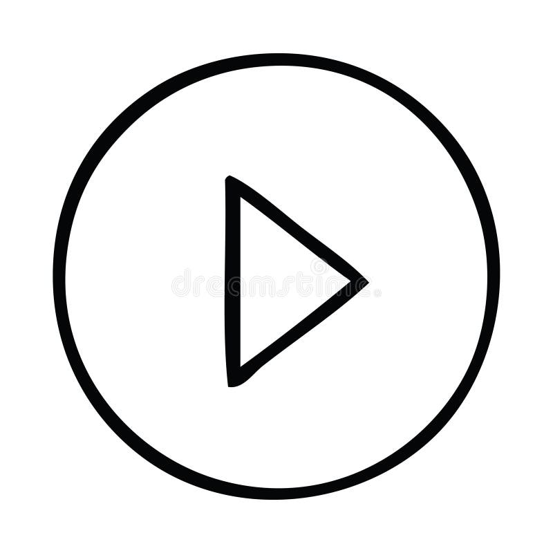 A Creative Line Drawing Cartoon Play Button Stock Vector - Illustration ...