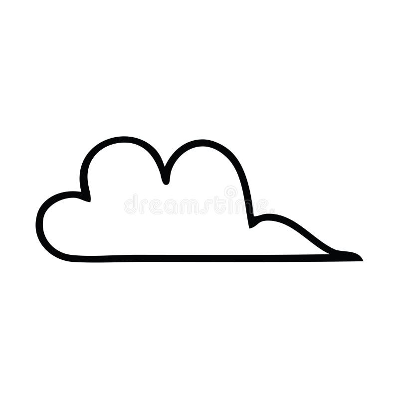 A Creative Line Drawing Cartoon Storm Cloud Stock Vector - Illustration ...