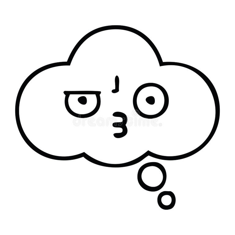 Creative Line Drawing Cartoon Thought Bubble Stock Illustrations ...