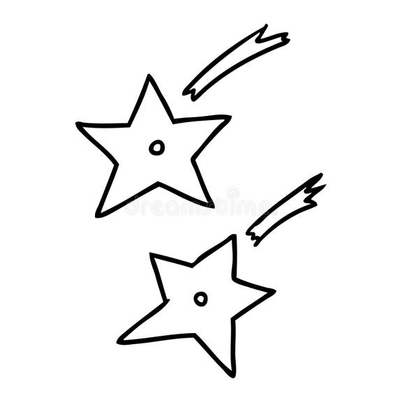 A Creative Line Drawing Doodle of Ninja Throwing Stars Stock Vector ...