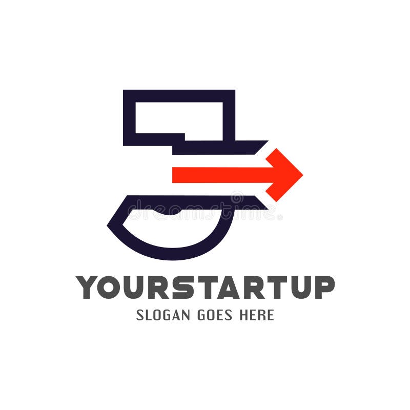 Short Dash Blended with Alphabet for Start Up Company Logo Stock Vector ...