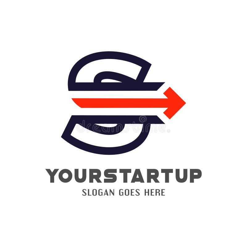 Short Dash Blended with Alphabet for Start Up Company Logo Stock Vector ...