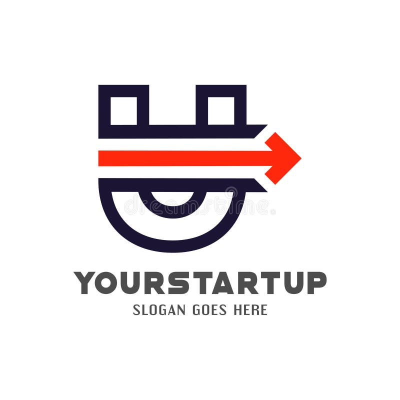 Short Dash Blended with Alphabet for Start Up Company Logo Stock Vector ...