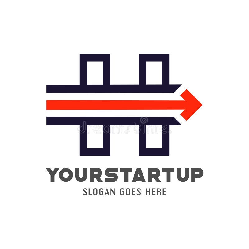 Short Dash Blended with Alphabet for Start Up Company Logo Stock Vector ...