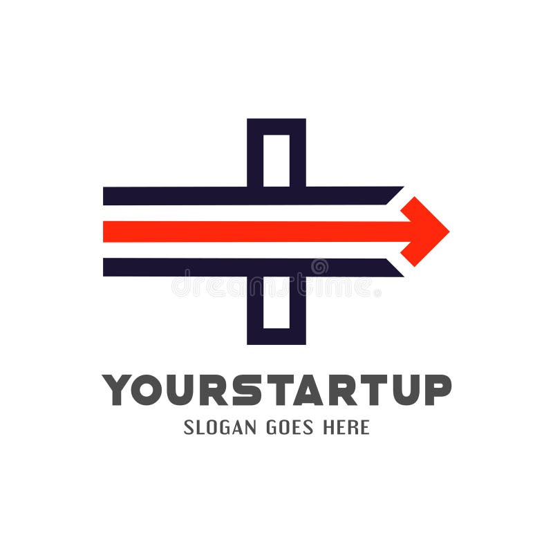 Short Dash Blended with Alphabet for Start Up Company Logo Stock Vector ...