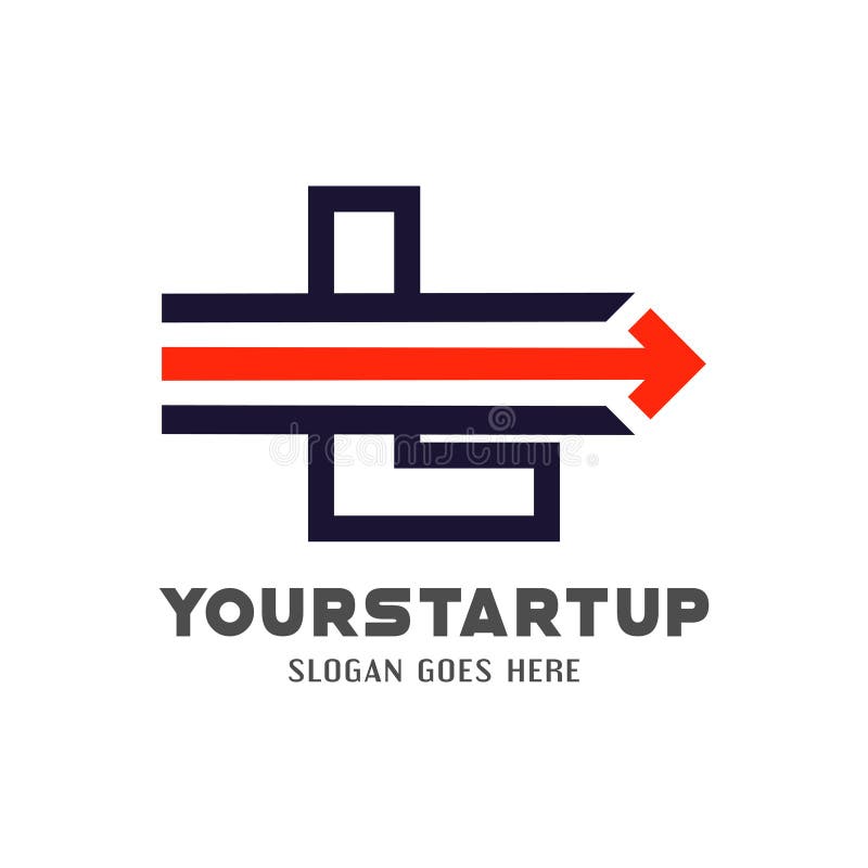 Short Dash Blended with Alphabet for Start Up Company Logo Stock Vector ...
