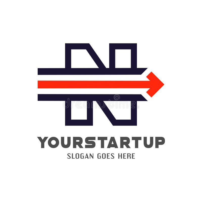 Short Dash Blended with Alphabet for Start Up Company Logo Stock ...