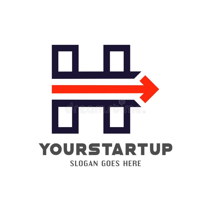 Short Dash Blended with Alphabet for Start Up Company Logo Stock Vector ...