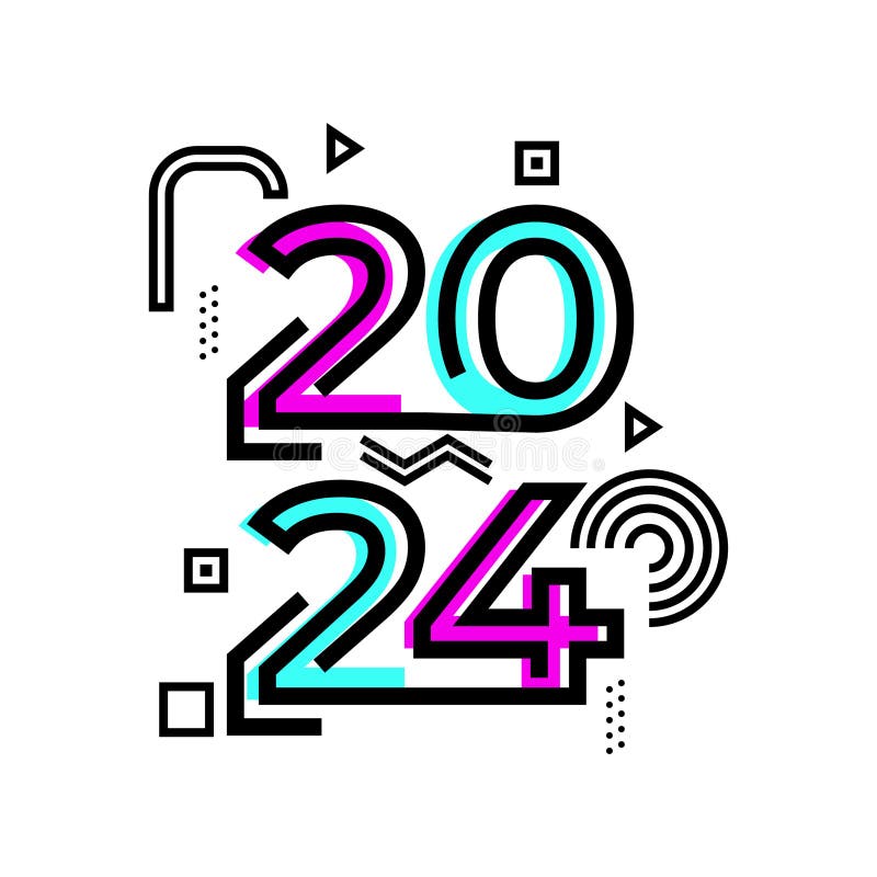 Creative Line 2024 Number or Text Art Design Vector Stock Vector ...
