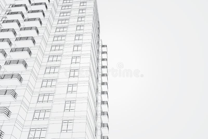 Creative Linear Building Project on White Background with Mock Up Place ...