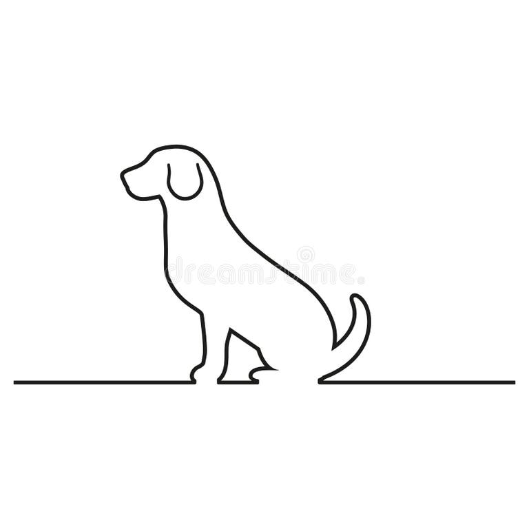 Creative Linear Illustration of a Contour of a Dog Stock Vector ...