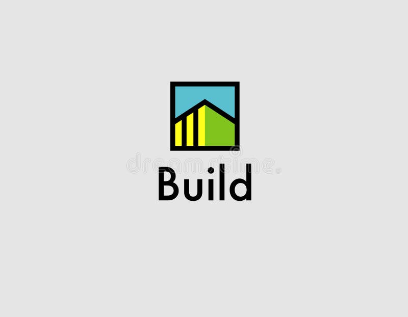 Creative Linear Logo Icon of Building for Construction Company Stock ...
