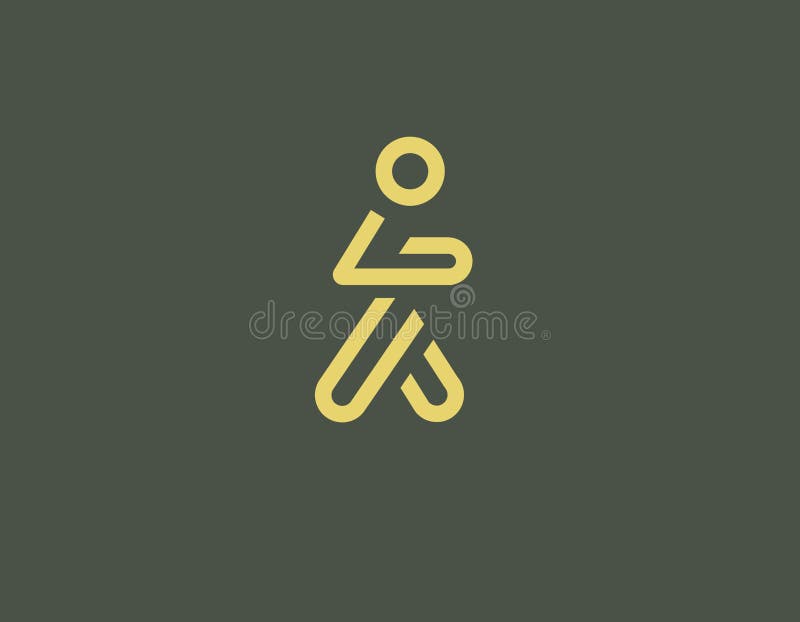 Creative Linear Logo Icon Man Pictogram Stock Vector - Illustration of ...