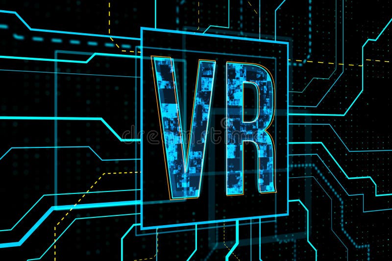 Creative Linear VR Hologram on Background, Virtual Reality, Future and ...