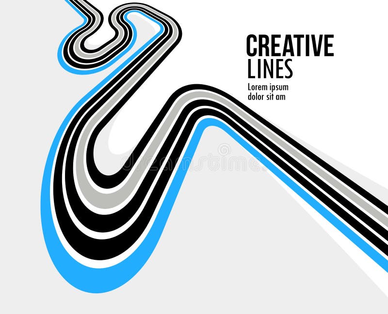 Creative Lines Vector Abstract Background, 3D Perspective Linear ...