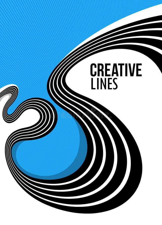 Creative Lines Vector Abstract Background, 3D Perspective Linear ...