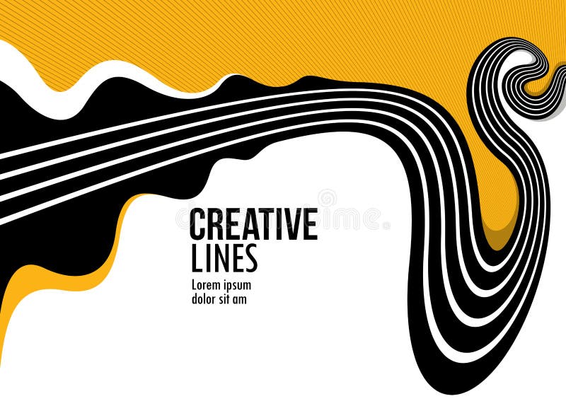 Creative Lines Vector Abstract Background, 3D Perspective Linear ...