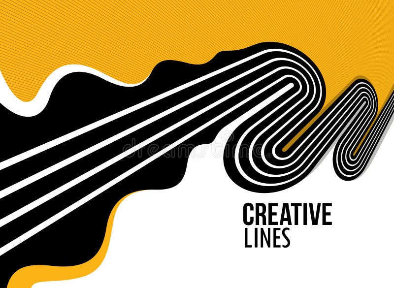 Creative Lines Vector Abstract Background, 3D Perspective Linear ...