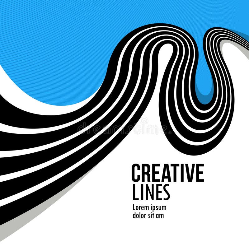 Creative Lines Vector Abstract Background, 3D Perspective Linear ...