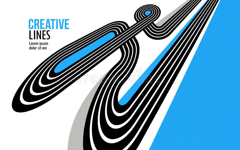 Creative Lines Vector Abstract Background, 3D Perspective Linear ...