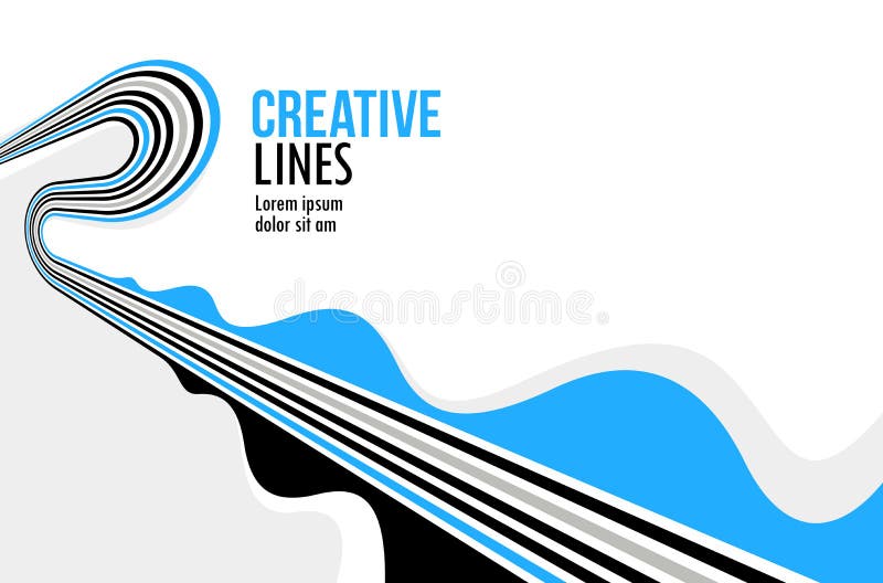 Creative Lines Vector Abstract Background, 3D Perspective Linear ...