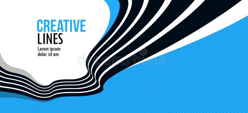 Creative Lines Vector Abstract Background, 3D Perspective Linear ...