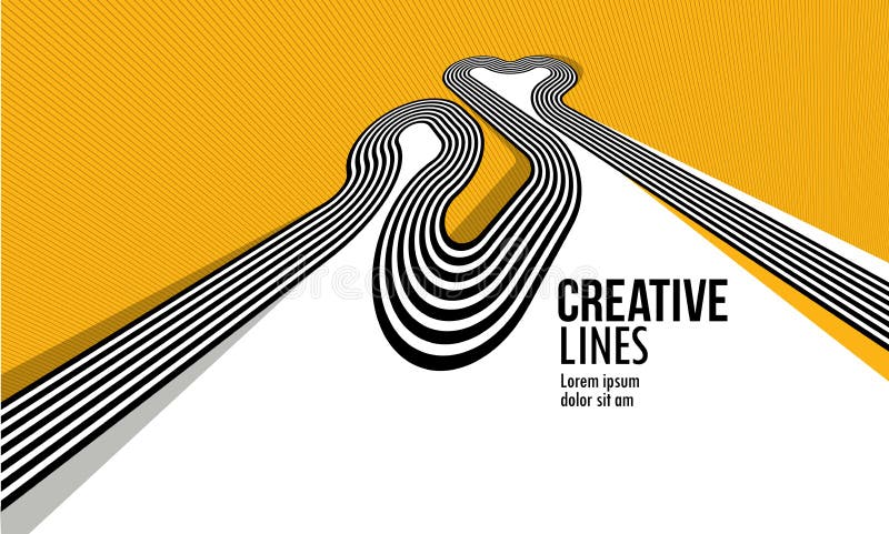 Creative Lines Vector Abstract Background, 3D Perspective Linear ...