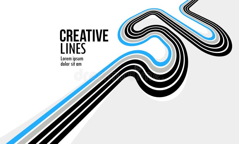 Creative Lines Vector Abstract Background, 3D Perspective Linear ...