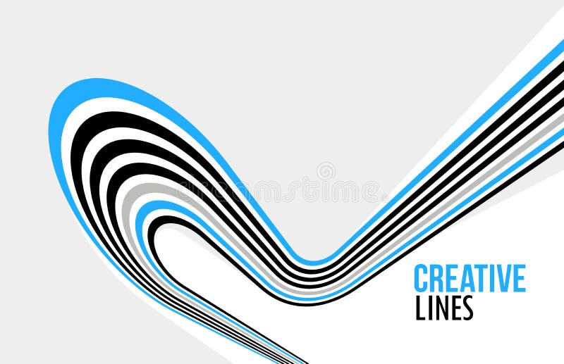 Creative Lines Vector Abstract Background, 3D Perspective Linear ...