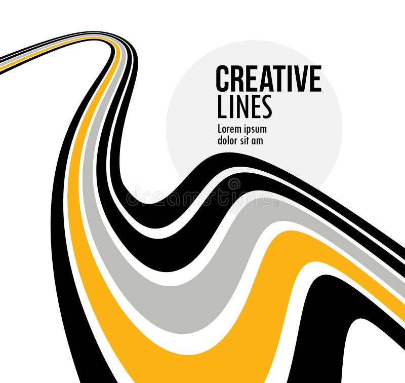 Creative Lines Vector Abstract Background, 3D Perspective Linear ...