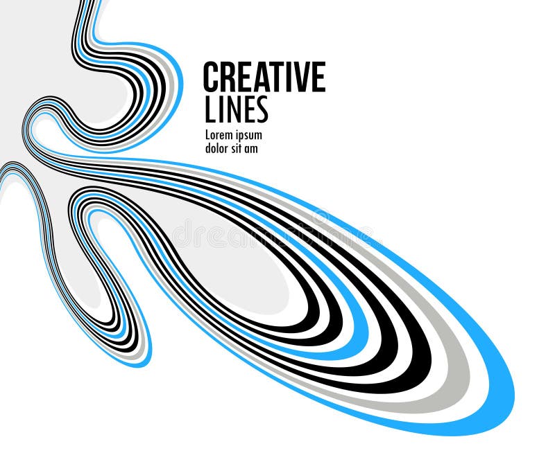 Creative Lines Vector Abstract Background, 3D Perspective Linear ...