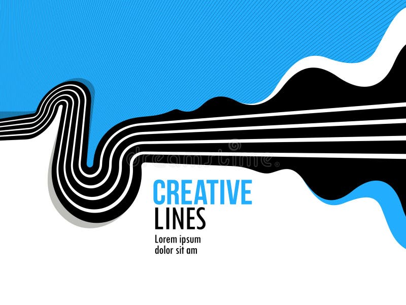 Creative Lines Vector Abstract Background, 3D Perspective Linear ...