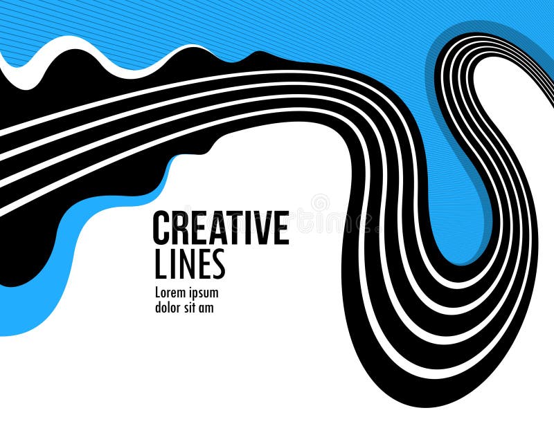Creative Lines Vector Abstract Background, 3D Perspective Linear ...