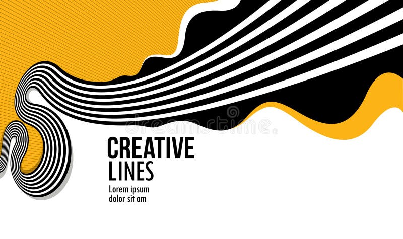 Creative Lines Vector Abstract Background, 3D Perspective Linear ...
