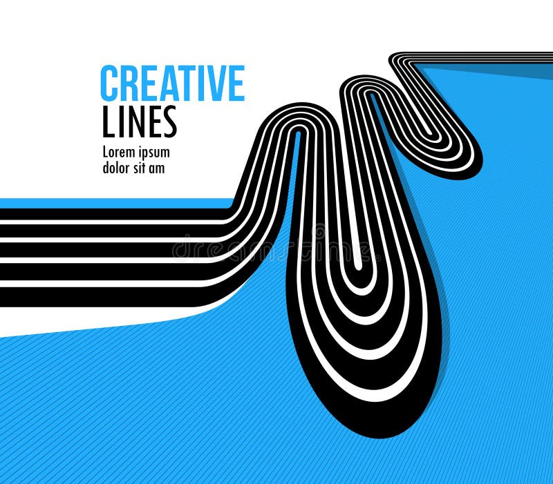 Creative Lines Vector Abstract Background, 3D Perspective Linear ...