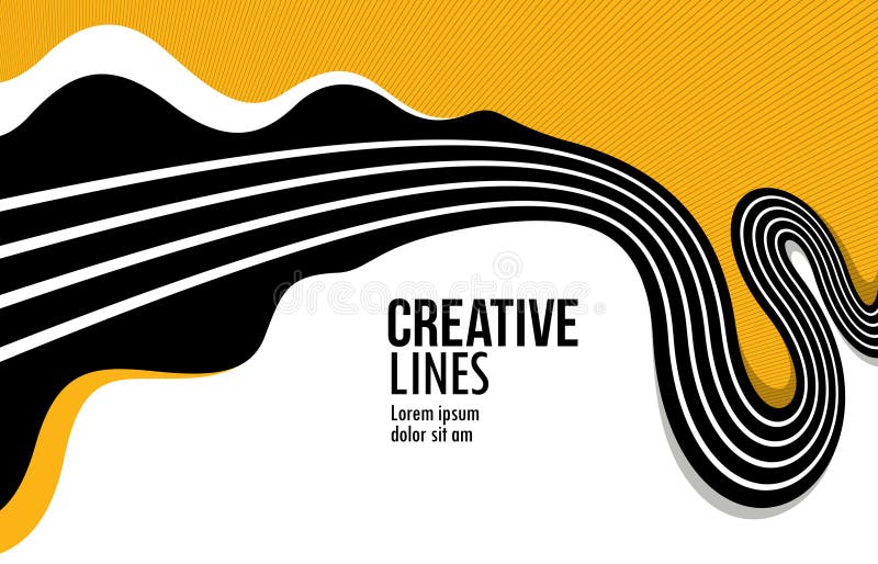 Creative Lines Vector Abstract Background, 3D Perspective Linear ...